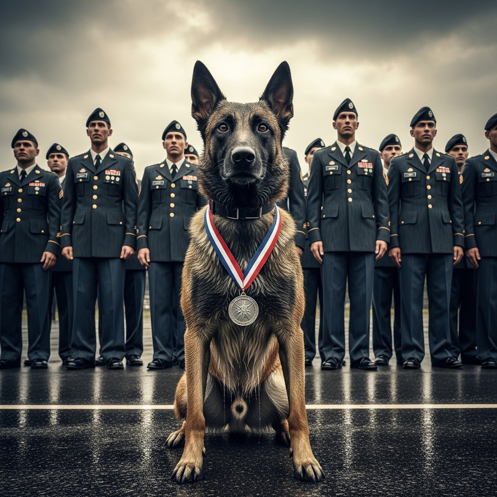 The Service Dog Who Received a Medal in the Rain — And When He Knelt, the Entire Line of ...